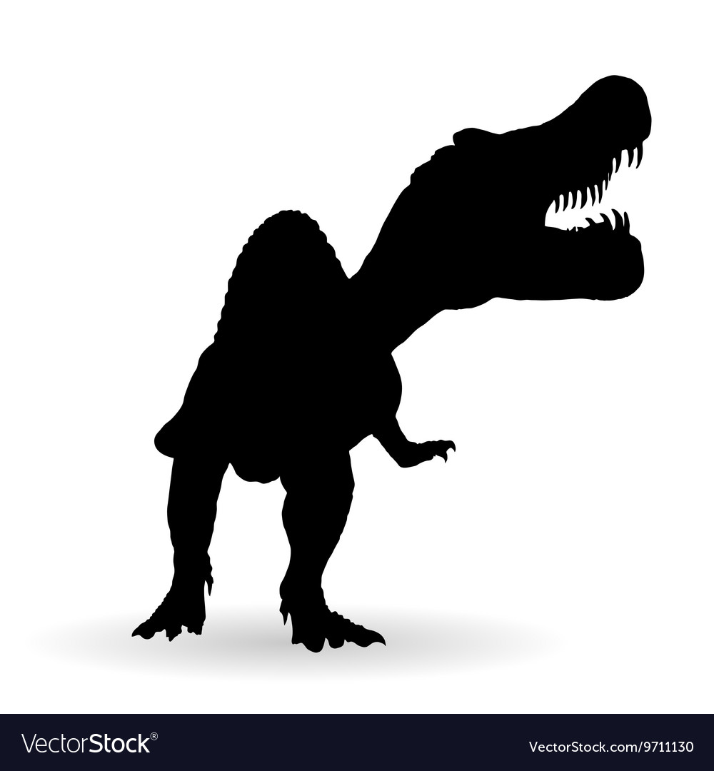 Spinosaurus black silhouette Royalty Free Vector Image