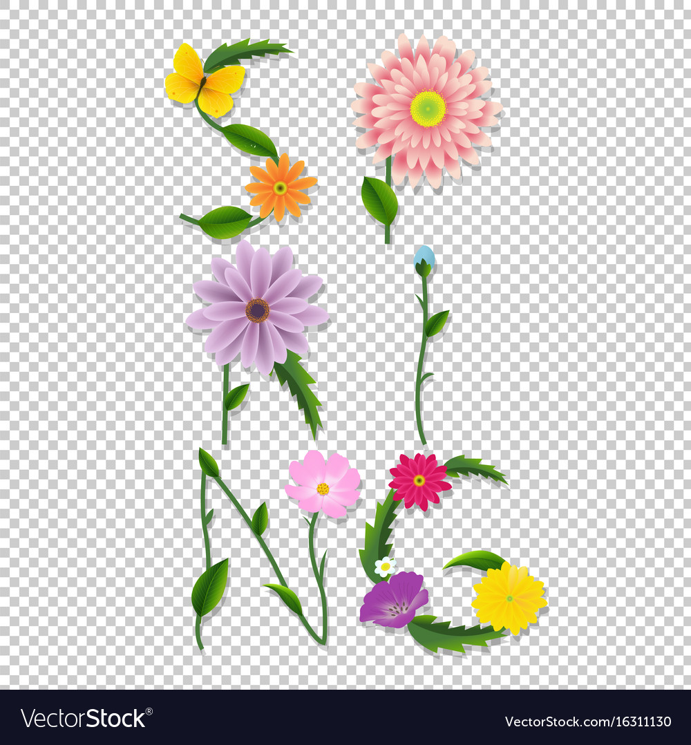 Spring text Royalty Free Vector Image - VectorStock