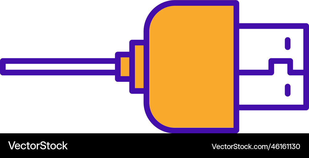 Usb technology icon with orange purple outline Vector Image