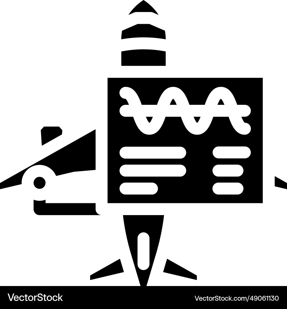 Wiring check aircraft glyph icon Royalty Free Vector Image