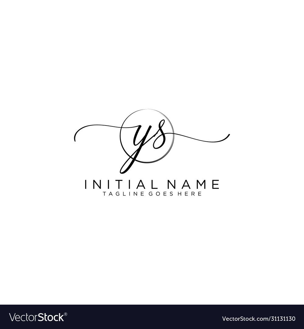 Ys initial handwriting logo with circle template Vector Image