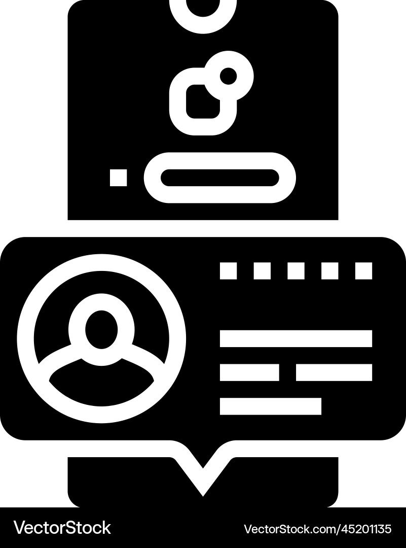 App testimonial review glyph icon Royalty Free Vector Image