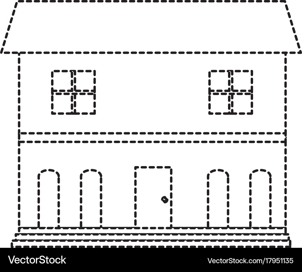 Beautiful house building isolated icon Royalty Free Vector