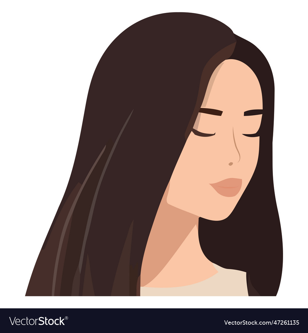 Beautiful young woman with long brown hair Vector Image