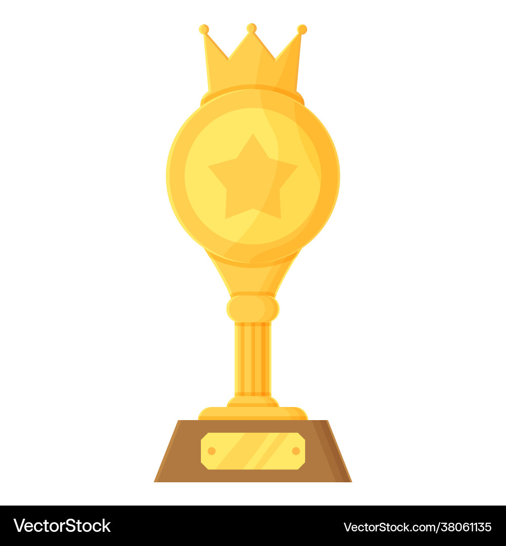 Cartoon winner cup object golden trophy Royalty Free Vector
