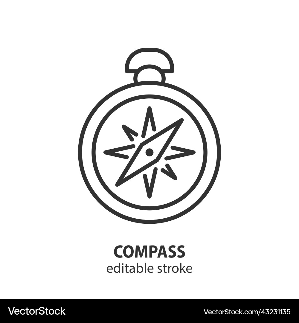 Compass line icon navigation symbol tourism Vector Image