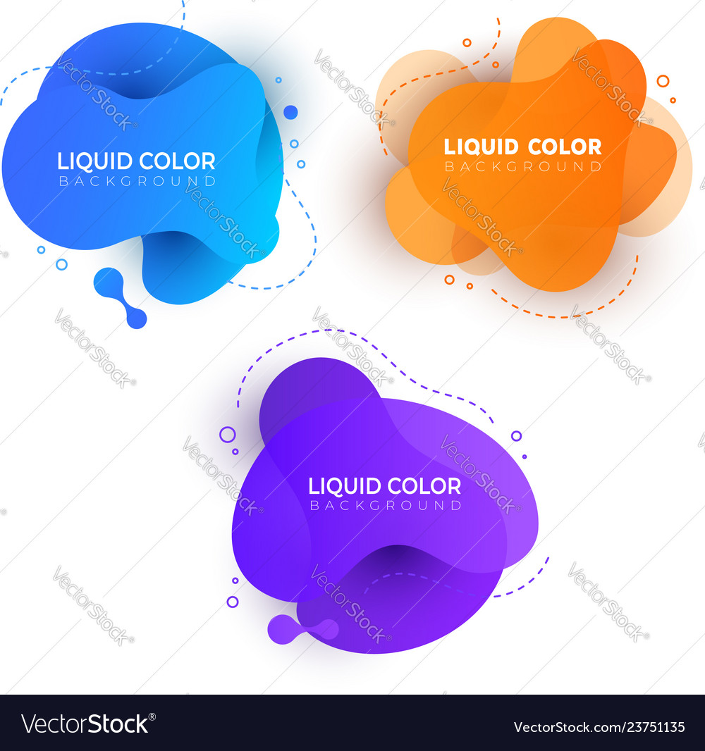 Fluid gradient shapes composition set Royalty Free Vector