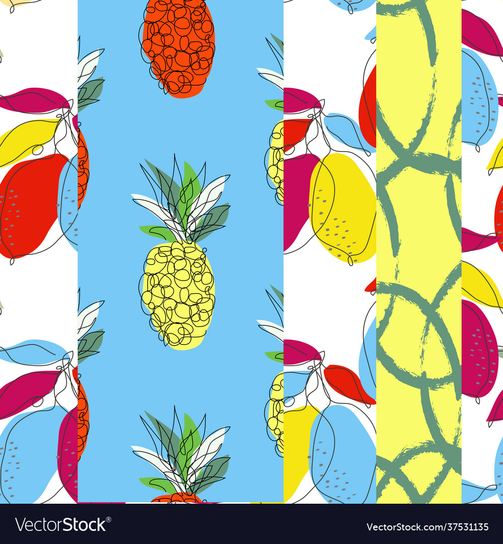 Fruit seamless pattern Royalty Free Vector Image