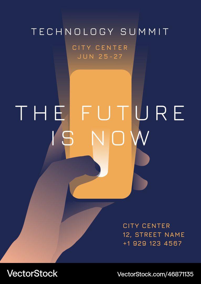 Hi-tech poster design the clients hand Royalty Free Vector