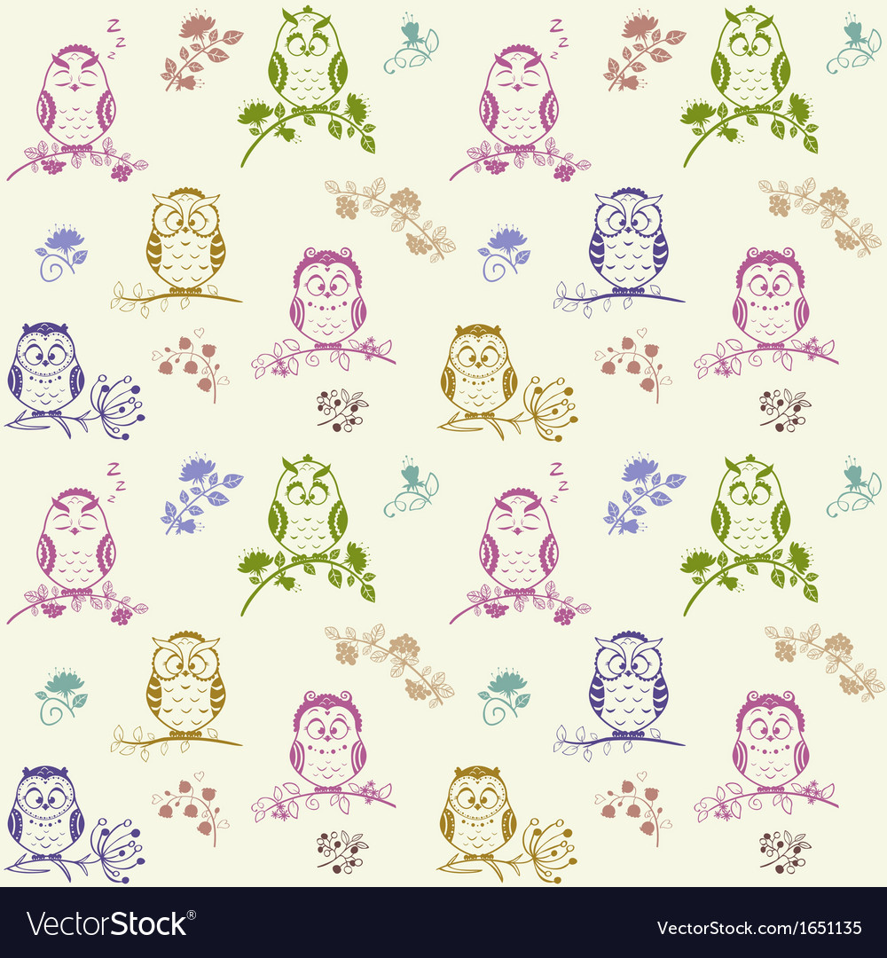 Owls pattern Royalty Free Vector Image - VectorStock