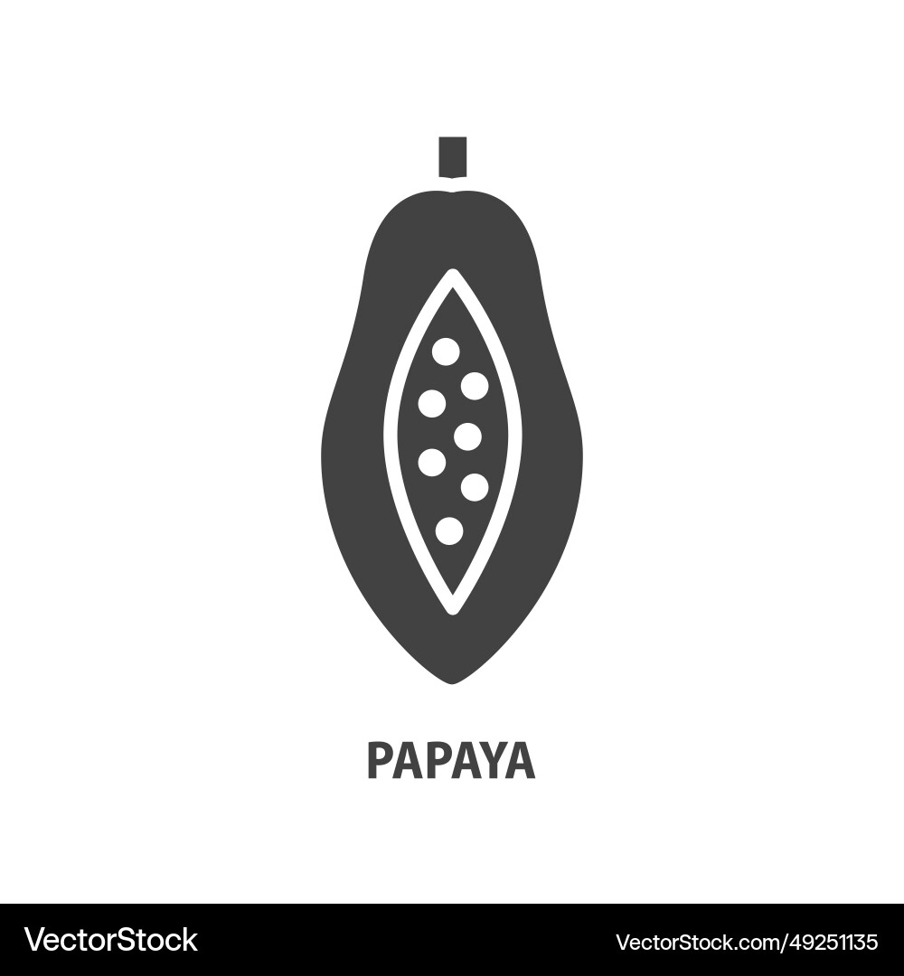 Papaya glyph icon fruit symbol Royalty Free Vector Image