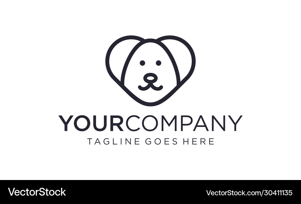 Pet dog logo design concept Royalty Free Vector Image
