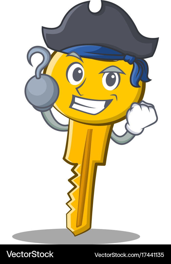 Pirate key character cartoon style Royalty Free Vector Image