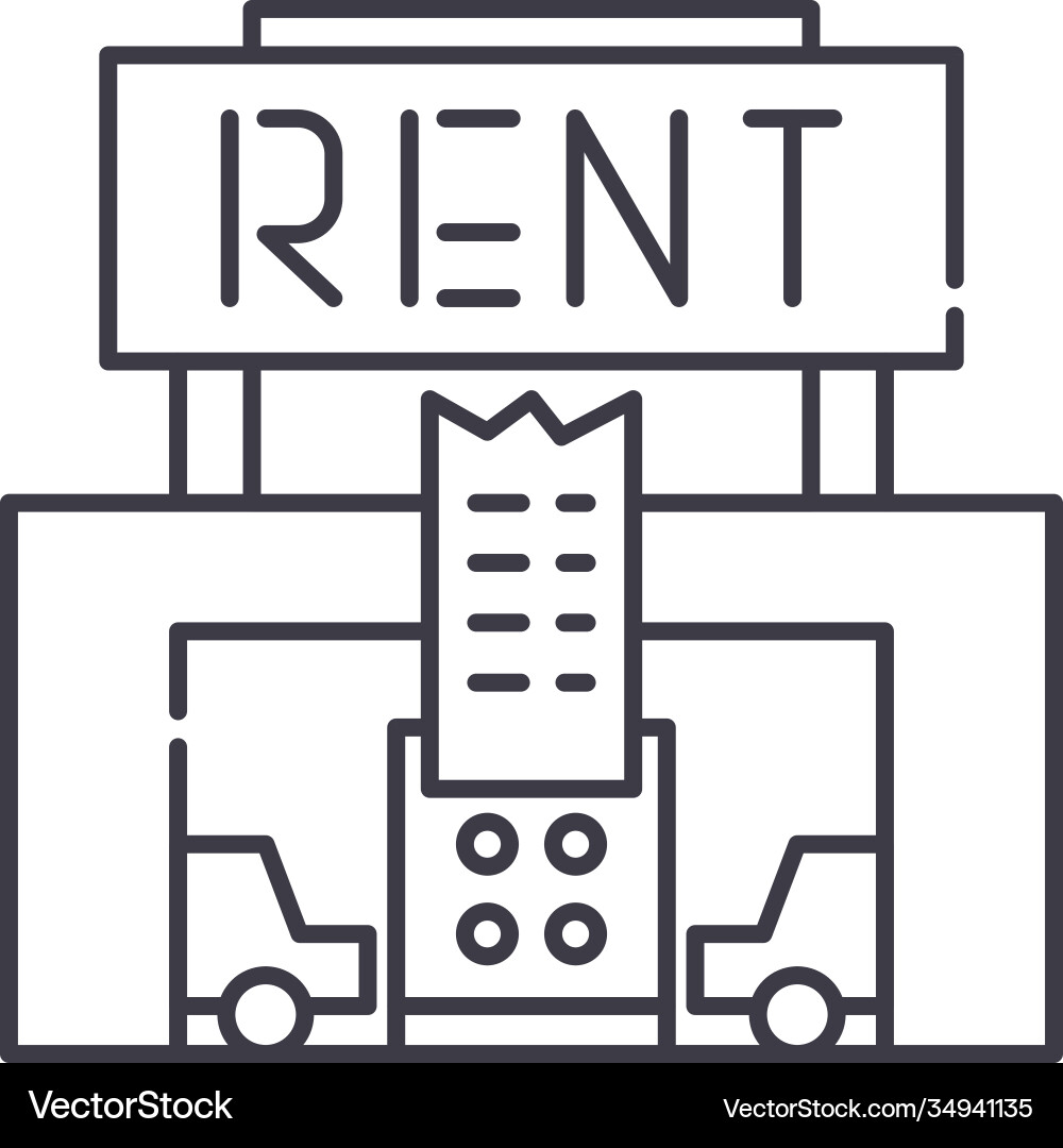 Rental business icon linear isolated Royalty Free Vector