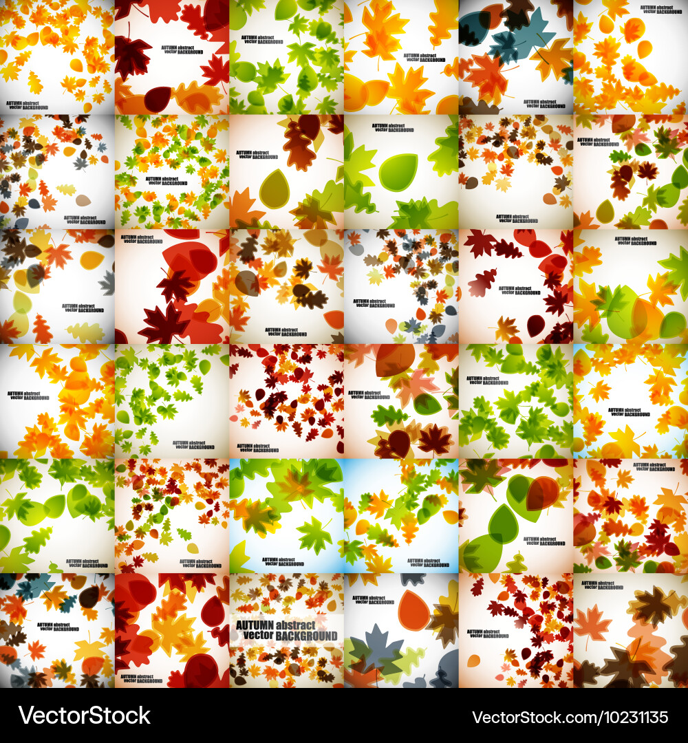 Set of autumn backgrounds Royalty Free Vector Image
