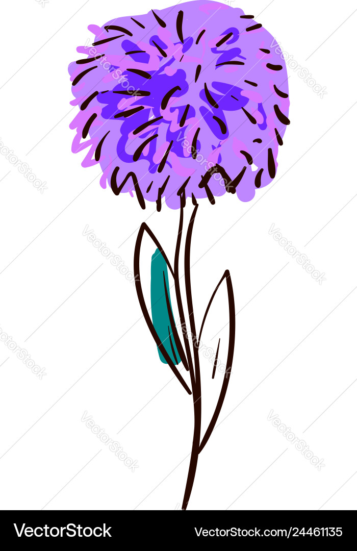 Simple purple flower on white background Vector Image