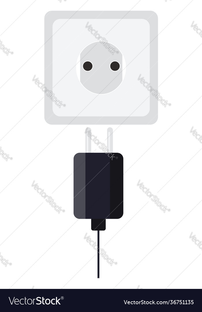 Socket plug on white background Royalty Free Vector Image