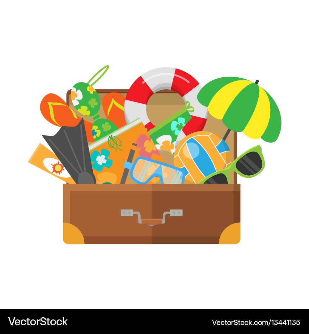 Summer vacation travel flat design concept Vector Image