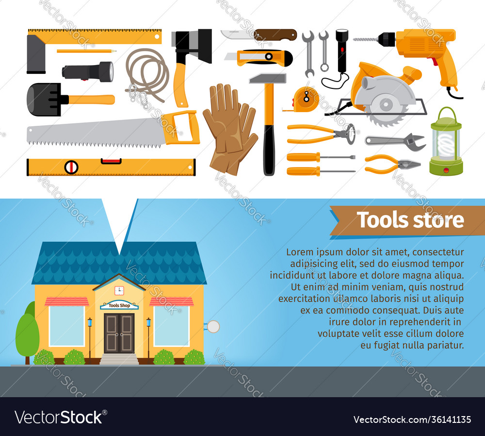 Tools store Royalty Free Vector Image - VectorStock