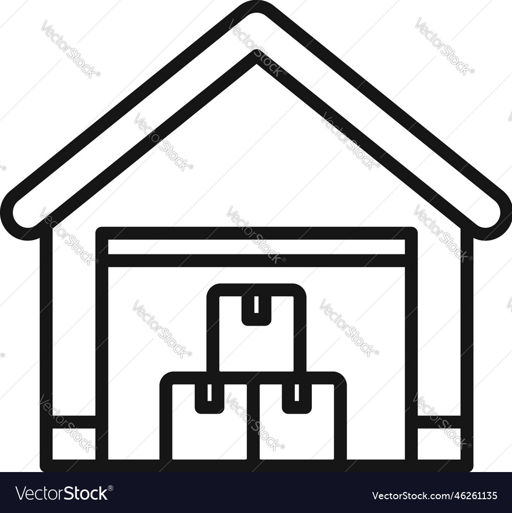 Warehouse stack icon outline return box Royalty Free Vector
