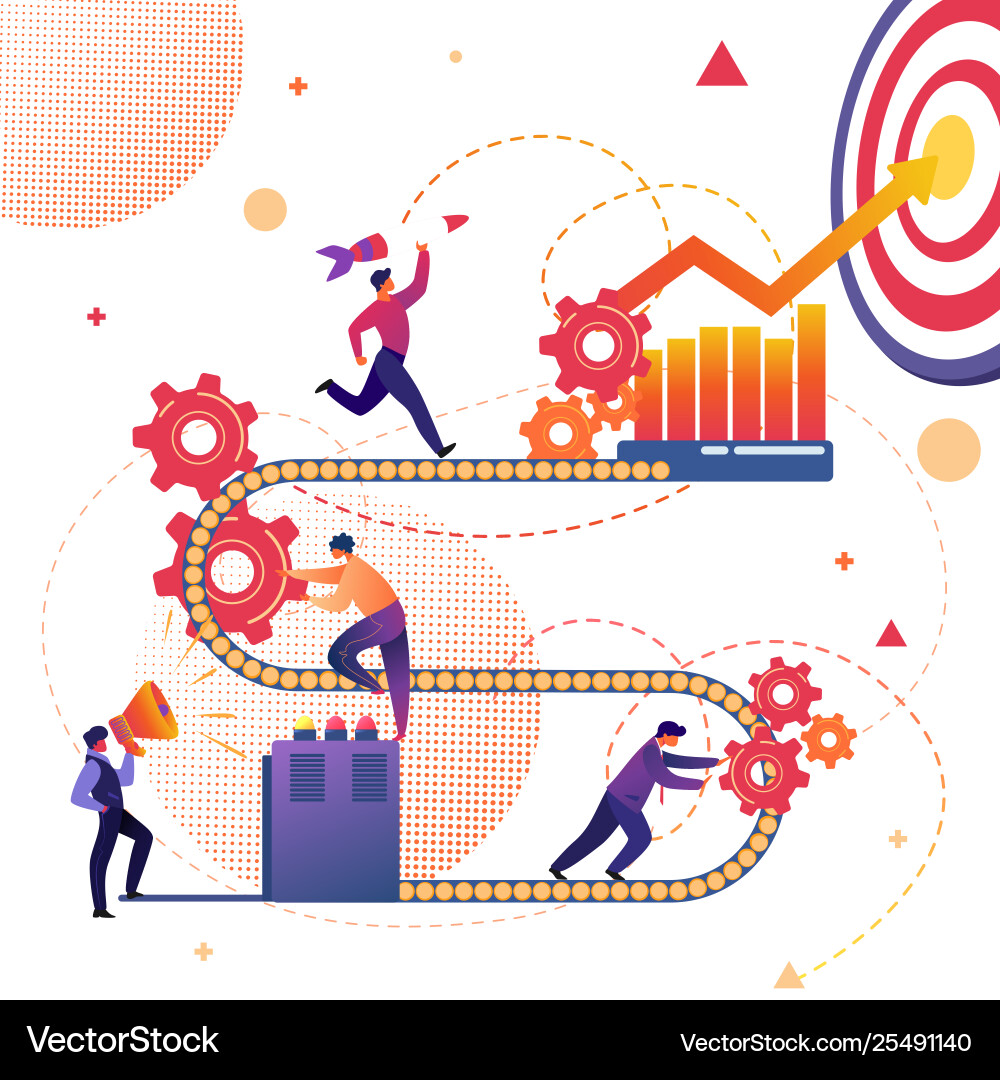 Business process success achievement metaphor Vector Image