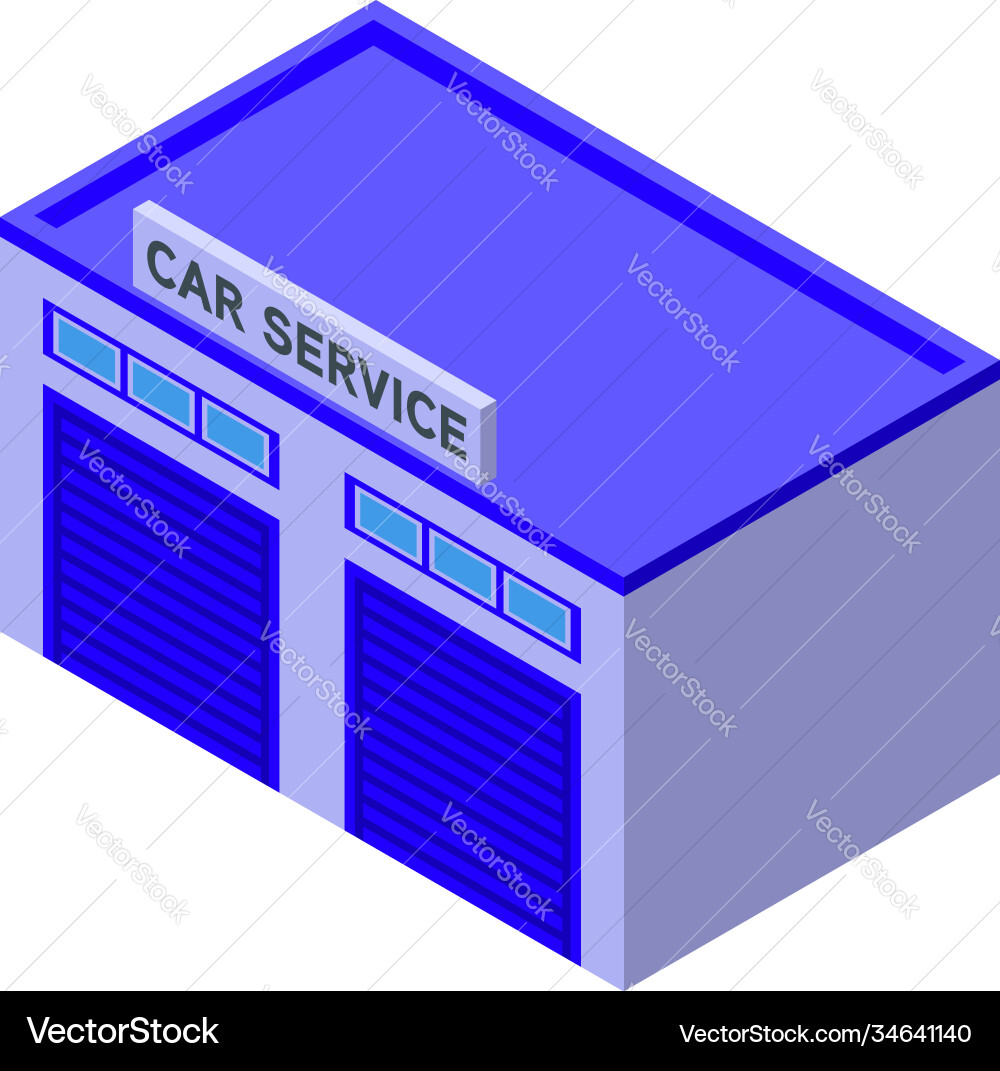 Car service garage icon isometric style Royalty Free Vector