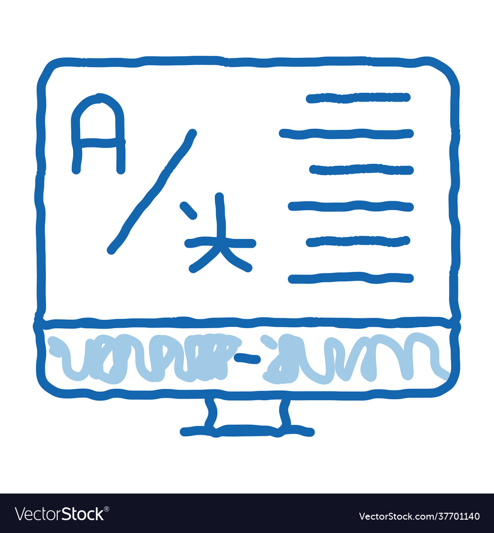 Computer translation program doodle icon hand Vector Image
