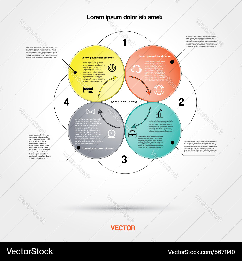 Diagram infographic four positions Royalty Free Vector Image