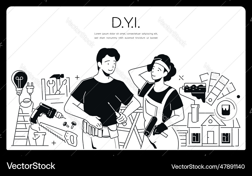 Do it yourself - modern line design style banner Vector Image