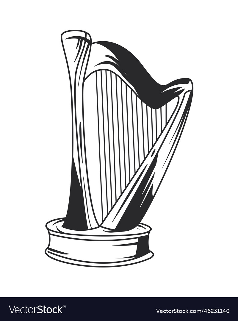 Flat harp icon Royalty Free Vector Image - VectorStock