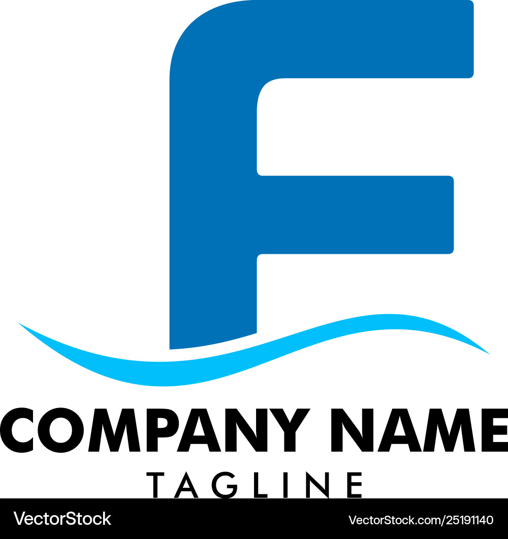 Letter f wave logo design Royalty Free Vector Image