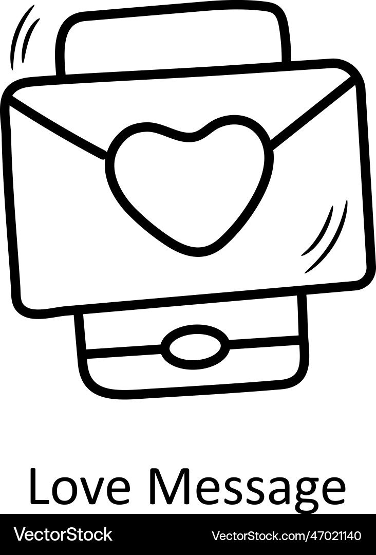 Love message outline hand draw icon design Vector Image