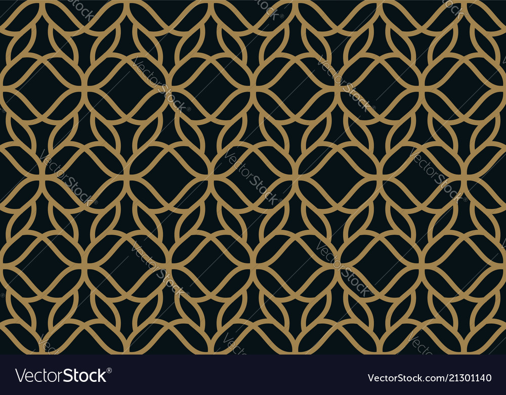 Seamless pattern of intersecting thin gold lines Vector Image