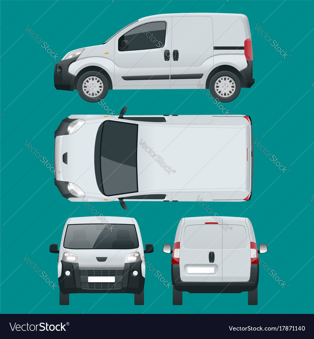 Small Van Car Isolated Car Template For Car Vector Image