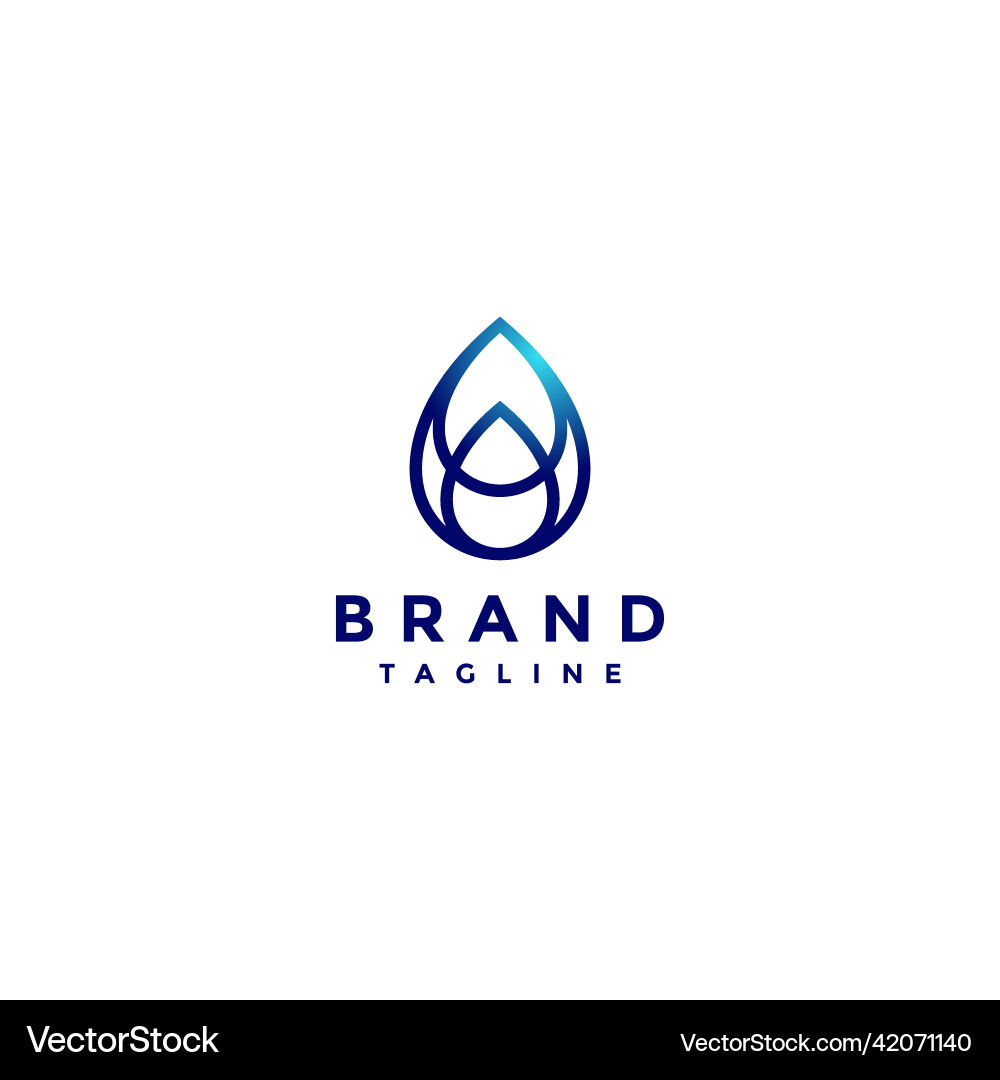 Three drops of water logo design Royalty Free Vector Image