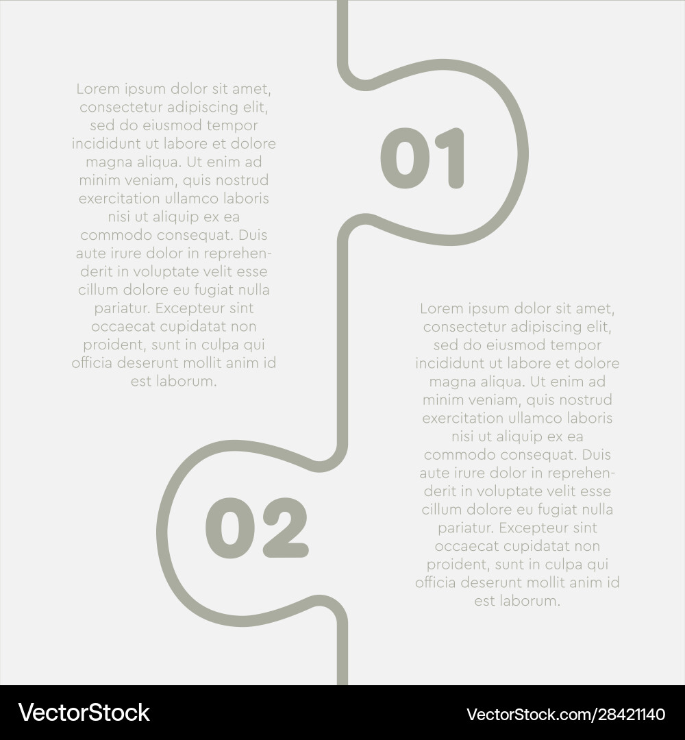 Two options puzzle jigsaw diagram for infographic Vector Image