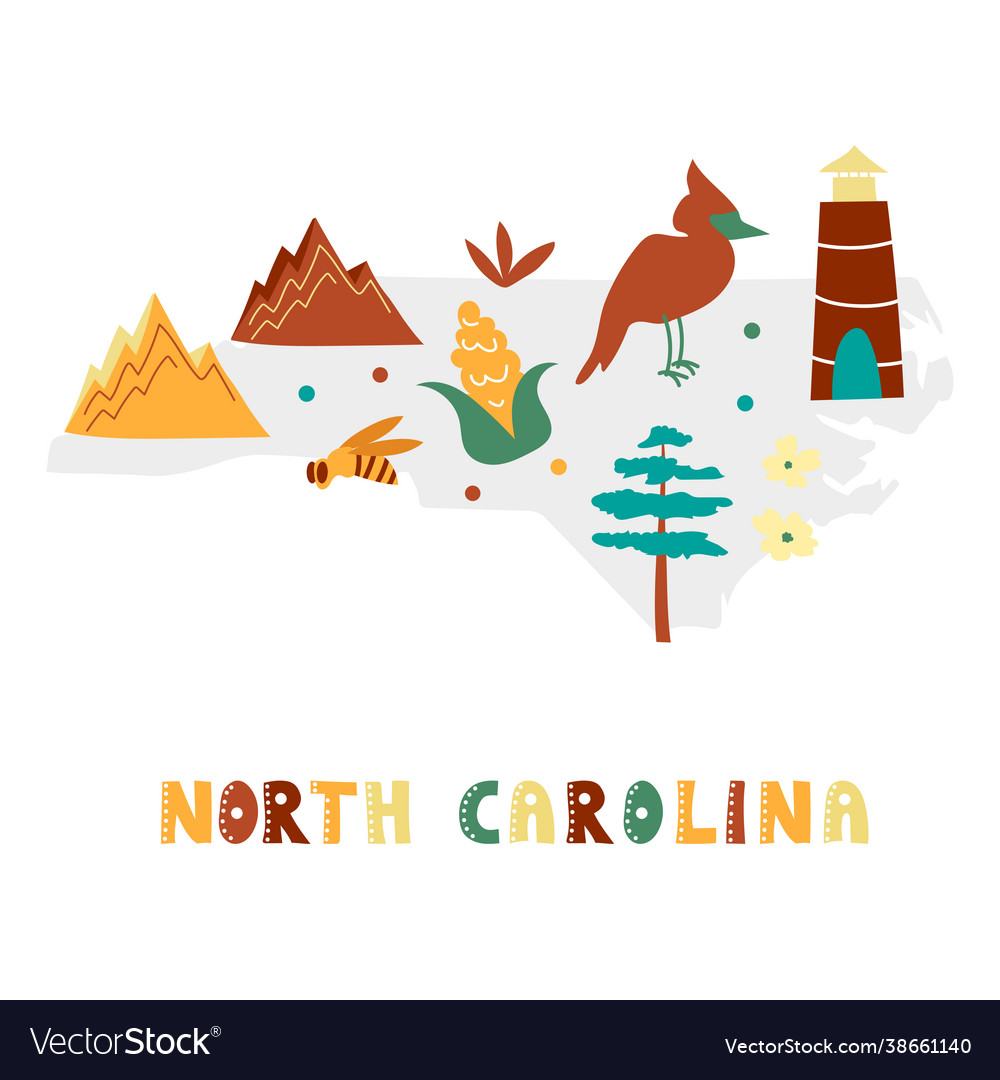 Usa map collection state symbols on gray Vector Image