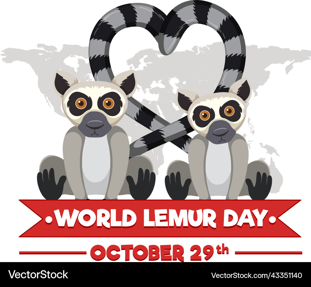 World lemur day banner design Royalty Free Vector Image