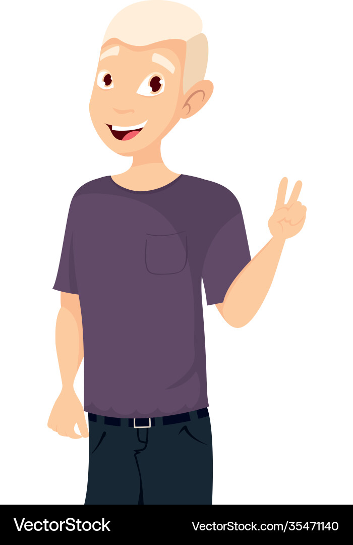 Young man albino diversity character Royalty Free Vector