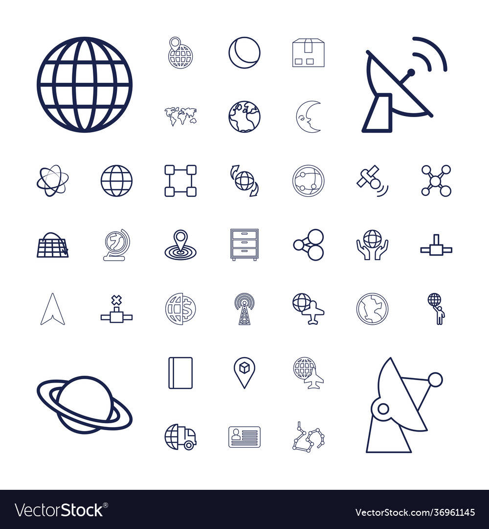 37 global icons Royalty Free Vector Image - VectorStock 37 global icons Royalty Free Vector Image - VectorStock