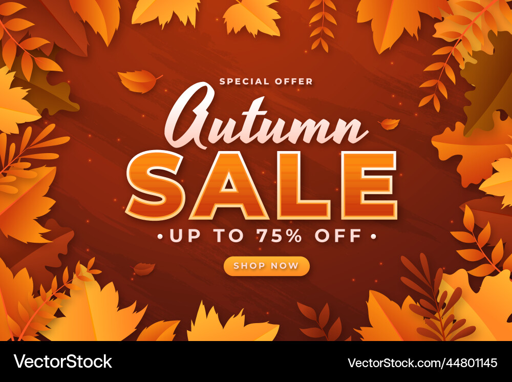 Autumn sale banner template design Royalty Free Vector Image