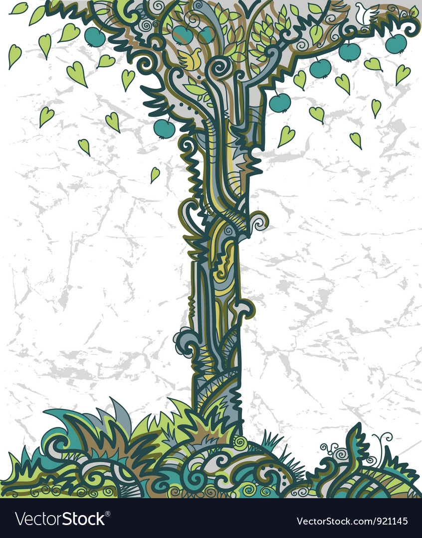 Background with tree Royalty Free Vector Image