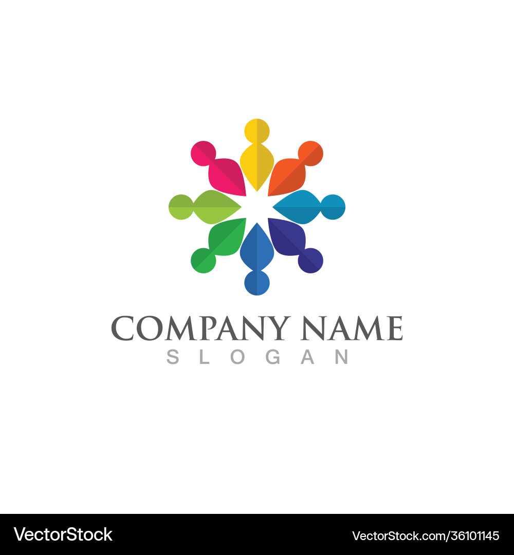 Community logo teamwork logo and social icon Vector Image