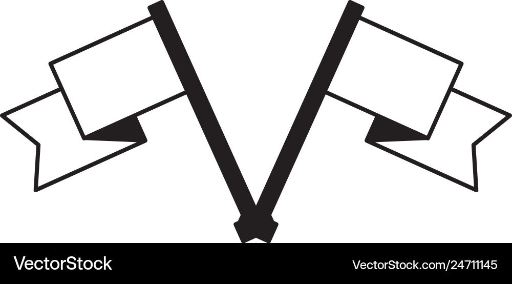 Crossed flag progress success finish symbol Vector Image