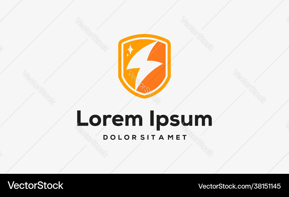Electricity shield logo designs strong electric Vector Image