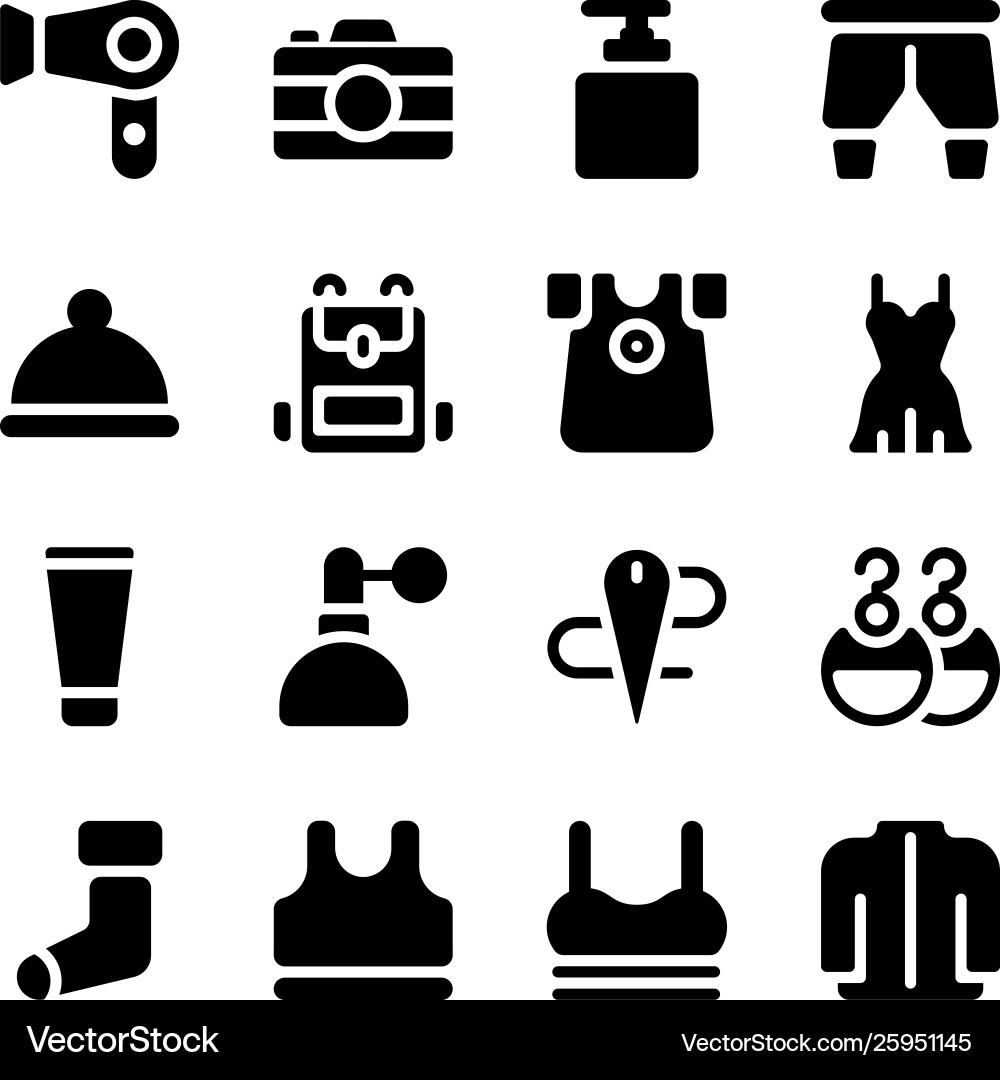 Fashion accessories icons bundle Royalty Free Vector Image