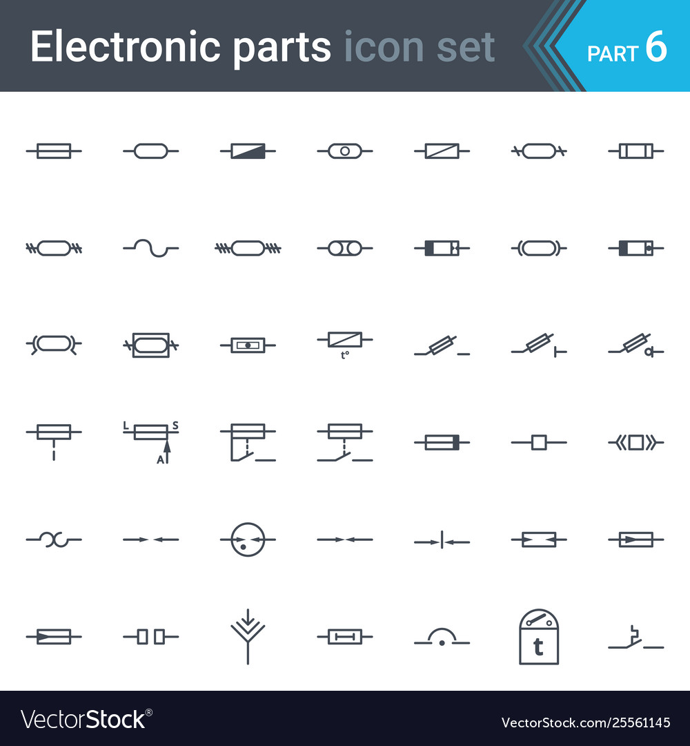 Fuses and electrical protection symbols Royalty Free Vector