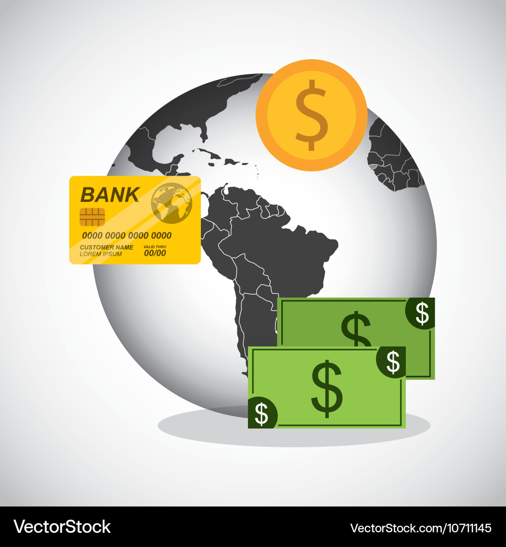 Global economy planet concept Royalty Free Vector Image