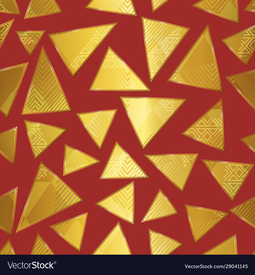 Gold triangle seamless pattern Royalty Free Vector Image