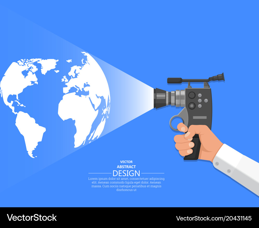 Hand of the video operator Royalty Free Vector Image